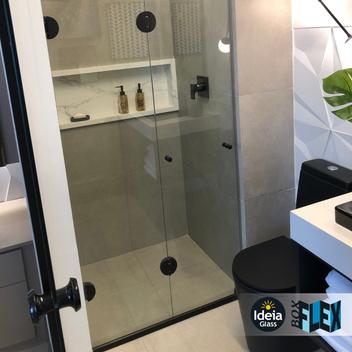 Kit Box Banheiro Porta Flex Articulado, 1,20x2m Ideia Glass - Gabinete ...