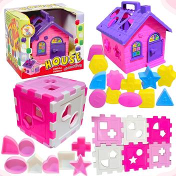 Kit Brinquedo Educativo Menina Casinha Cubo Encaixe Didático - Real ...