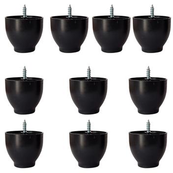 Kit C/ 10 Pé De Sofá Rack Cômoda 4cm Plástico Pezinho Acompanha ...