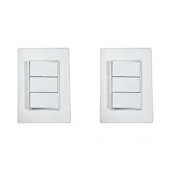 Kit C/2 - Conjunto Ilumi Vivaz Branco Com Placa 3 Simples... - Tomadas ...