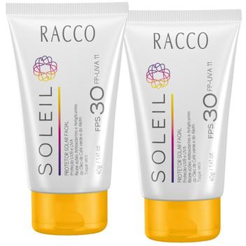 Kit c/2 Protetor Solar Facial FPS 30 Soleil Racco 40g - Protetor Solar ...