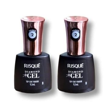 Kit c/2 Risqué Top Coat Fixador Diamond Gel Cremoso 9,5ml - Risque ...