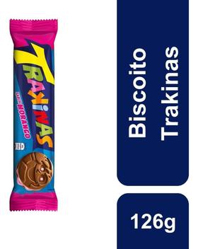 Kit c/ 24 Biscoito Recheado Sabor Morango 126g Trakinas - Biscoito ...