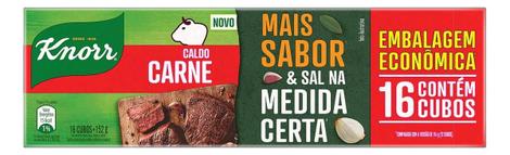 Kit c/ 24 Caldo Tablete Carne Knorr Mais Sabor Caixa 152g, - Caldo para ...