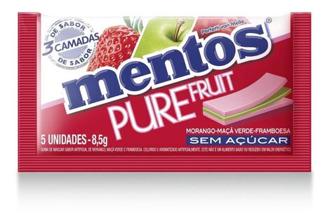 Kit c/ 24 Chiclete Chicle Mentos Pure Fruit Frutas Morango - Chicletes ...