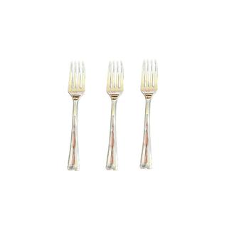 Kit c/ 250 Mini Garfos Prata Luxo Descartável 10cm Plástico - Blook ...