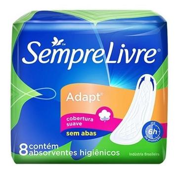Kit c/ 3 Absorvente Externo Sempre Livre Adapt 8 Unidades - Absorvente ...