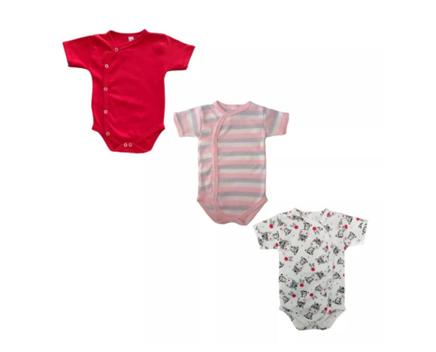 Kit C/ 3 Body Kimono Bebê Manga Curta Enxoval - Lol Kids Baby - Body ...