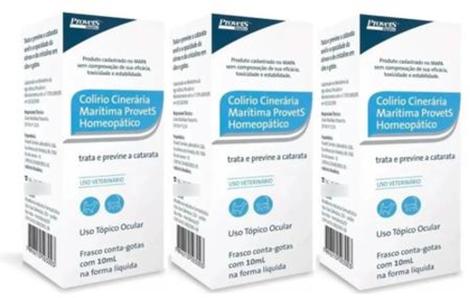 Kit c/ 3 Colírios Cinerária Marítima Homeopático Provets 10ml ...