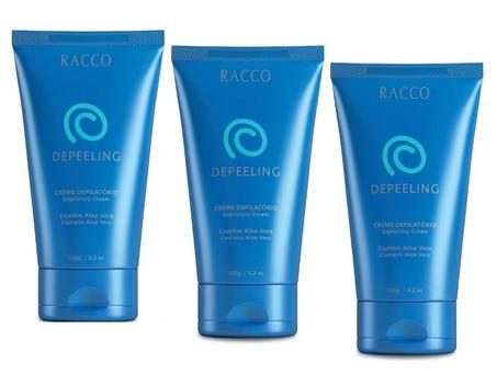 Kit c/3 Creme Depilatorio Depeeling com Aloe Vera Racco 150g - Kit para ...