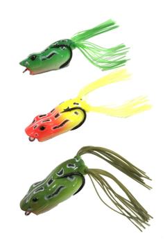 Kit C/3 Isca Artificial Sapo Frog Anti Enrosco 5cm C/ Cabelo - 12gr ...