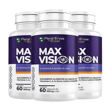 KIT C/3 Max Vision 60 Cáps Luteína Zeaxntina Vitamina A C Zn - Floral Ervas do Brasil - Luteína ...