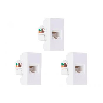 Kit C/3 - Modulo Steck Linha Stella Tomada Rj45 - Branco ... - Módulo ...