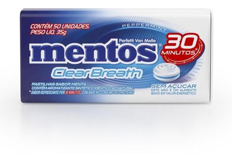 Kit c/ 3 Pastilha Mentos Clear Breath Peppermint Sem Acucar - Perfetti ...