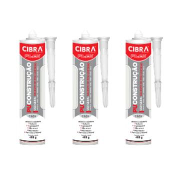 Kit C/ 3 PU Selante ConstruçãoAdesivo Poliuretano Cibra 400g Cinza ...