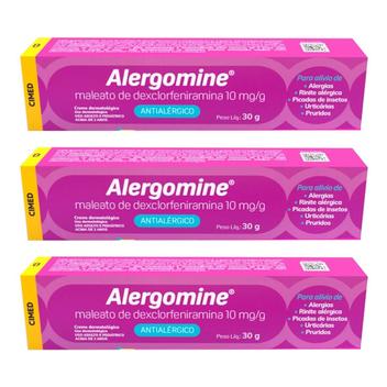 Kit c/3 unidades Alergomine 10mg Creme 30g - CIMED - Creme/ Pomada para ...