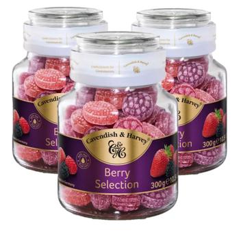 Kit c/ 3 vidros Bala CAVENDISH & HARVEY Berry Selection 300g - Balas ...