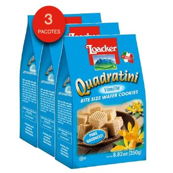 Kit c/ 3und Waffer LOACKER Quadratini Baunilha 125g - Biscoito ...