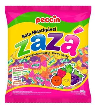Kit c/ 4 Bala Mastigavel Zaza Sabores Sortidos Peccin 600g - Balas ...