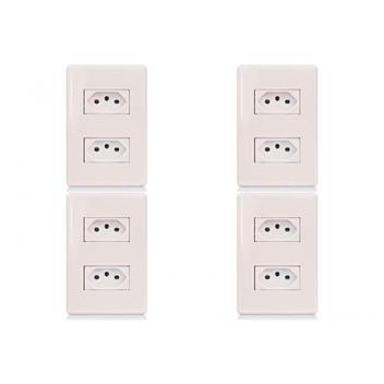 Kit C/4 - Conjunto Steck Linha Stella Com Placa 2 Tomadas... - Módulo ...