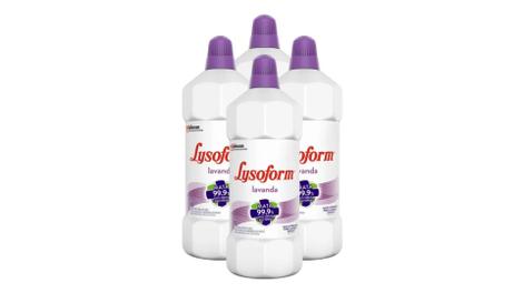 Kit c/ 4 Desinfetante Lysoform Perfumado Lavanda - 1 Litro ...