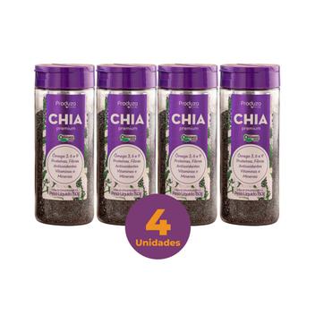 Kit c/ 4 Grãos de Chia Premium Preta Orgânica Produza Foods 150g - Chia ...
