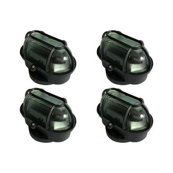 Kit C/4 - Luminaria Tartaruga Pvc Shintech Preta Com Vidr ...