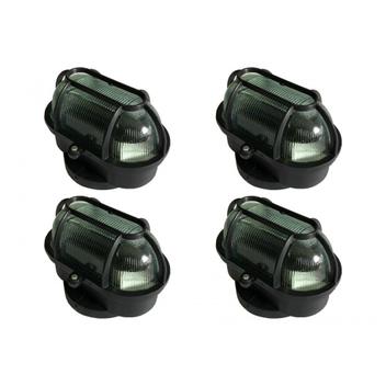 Kit C/4 - Luminaria Tartaruga Pvc Shintech Preta Com Vidr ...