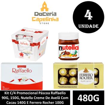 Kit C/4 Promocional Páscoa Raffaello 90G, 150G, Nutella Creme De Avelã ...