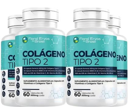 KIT C/4 Un. Suplemen to Coláge no Tipo 2 UC II 40mg Concentrado 60 Caps ...