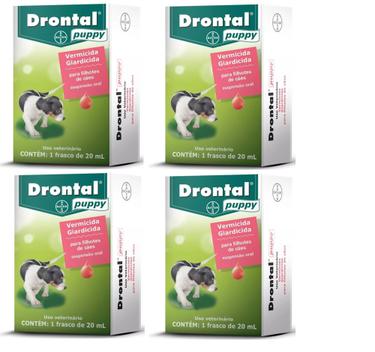 Kit C/4 Unidades Drontal Puppy P/ Cães Filhotes 20ml - ELANCO ...