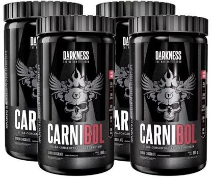 Kit c/ 4 whey protein proteina de carne dk carnibol sabor chocolate ...