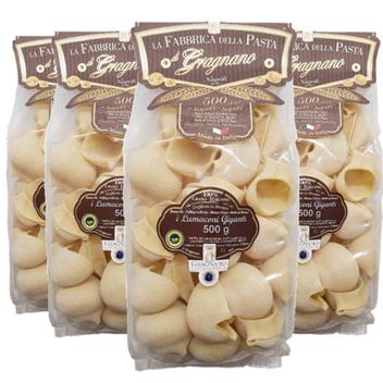 Kit c/ 4pc Macarrão Lumaconi Gigante GRAGNANO 500g - Macarrão ...