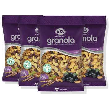 Kit c/ 4und Granola com Açai WS NATURAIS 500g - WS Paladar - Granola ...
