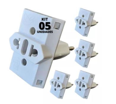 Kit C/ 5 Benjamin Adaptador T Tomada Universal 10a/20a 250v - RIO ...