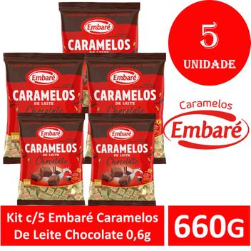 Kit c/5 Embaré Caramelos De Leite Chocolate 660g - EMBARE - Biscoito ...
