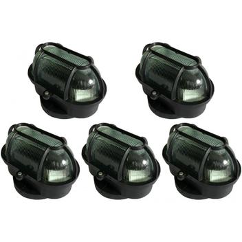 Kit C/5 - Luminaria Tartaruga Pvc Shintech Preta Com Vidr ...