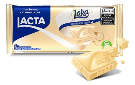 Kit c/ 6 barra Chocolate Branco Laka 80g - Lacta - Chocolate / Barra de ...