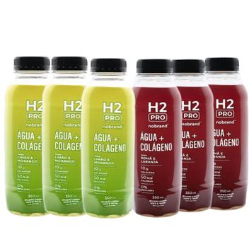 Kit c/ 6 H2PRO Sabor Roma e Laranja & Limão e Morango 350ml - Nobrand ...