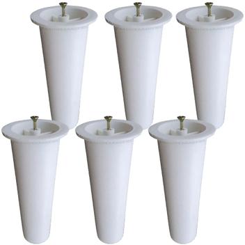Kit C/ 6 Peças - Pe Para Armário Daca De 14cm Branco - Fabio Ferragens ...