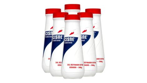 Kit c/ 6 Sal Cisne Refinado Saleiro Cozinha Tradicional 500g - Alho ...