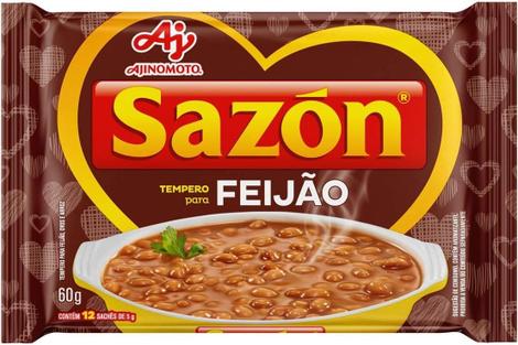 Kit c/ 6 TEMPERO EM PO SAZON SABOR FEIJAO 60G - Ajinomoto - Caldo para ...