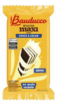 Kit c/ 6 Wafer Maxi Choco & Cream Chocolate Bauducco 104g - Wafer ...
