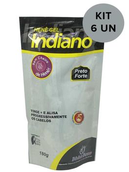 Kit C/ 6un Hene Indiano Gel Forte 180g Divina Dama - Alisamento de ...