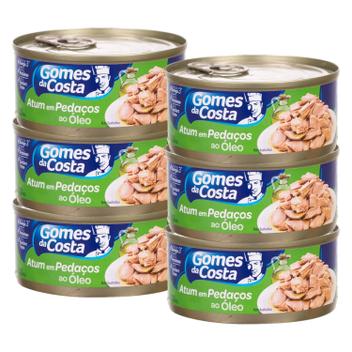 Kit c/ 6und Atum em Pedaços no Óleo GOMES DA COSTA 170g - Atum Enlatado ...