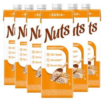 Kit c/ 6und Bebida NUTS Aveia Zero 1L - Bebida Vegetal - Magazine Luiza