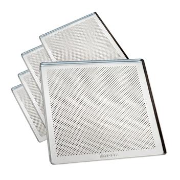 Kit c/ 8 assadeira bandeja forma 35x35x1 perfurada pão estampada c ...