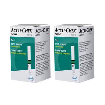 Kit C2 Accu Chek Active de Glicemia C50 tiras Roche - Tiras para Medir ...