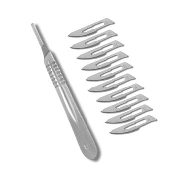 Kit Cabo Bisturi N4 ABC Instrumentos + 10 Laminas Bisturi N23 ...