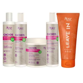 Kit Cachos Shampoo Cond, Ativador, Gelatina e Leave In Apse - Apse Cosmetics - Kit de Tratamento ...